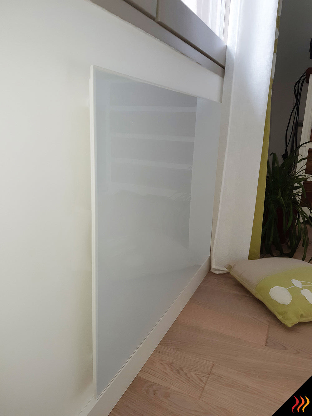 Radiateur électrique rayonnant Extra Plat Verre teinté BLANC 450W – Ve ...